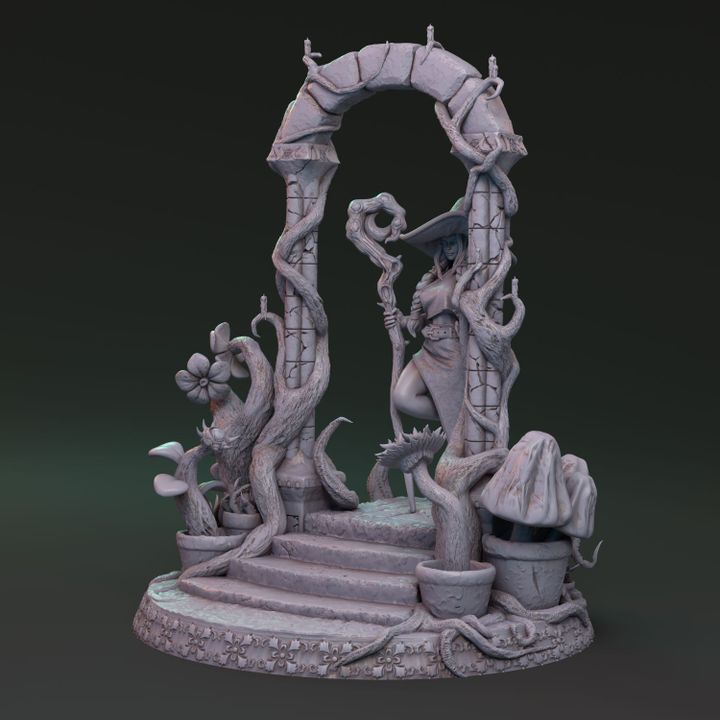 3D Printable Mysterious witchcraft of Lionila Alana Rotensfeld + NSFW + diorama by 42studio